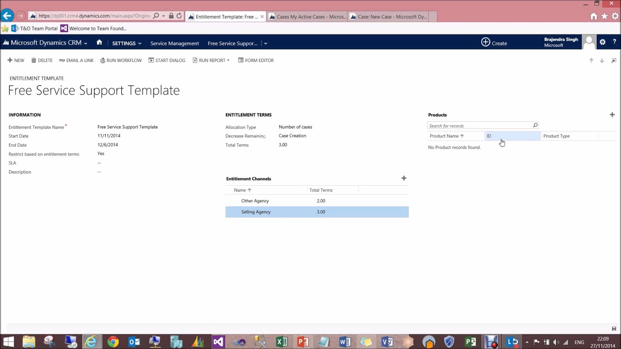 Manage Support Term using Entitlement in Dynamics CRM - YouTube