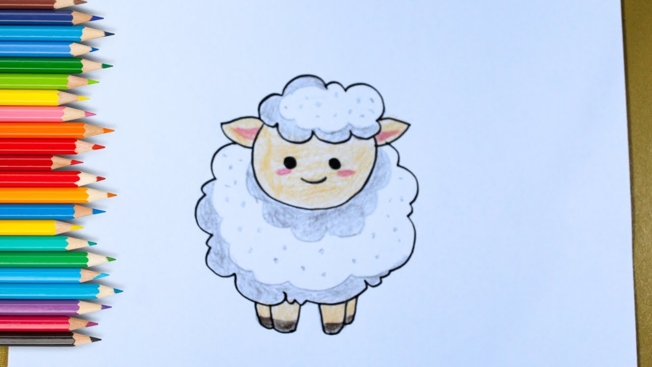 How to Draw a Cute Sheep 🐑 | Easy Drawing for Kids Step-by-Step - YouTube