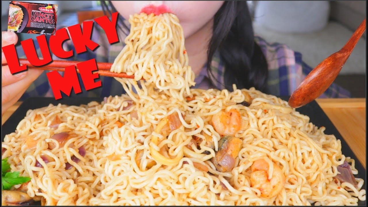 ASMR SEAFOOD PANCIT CANTON FILIPINO LUCKY ME | EXTRA SPICY | EATING ...