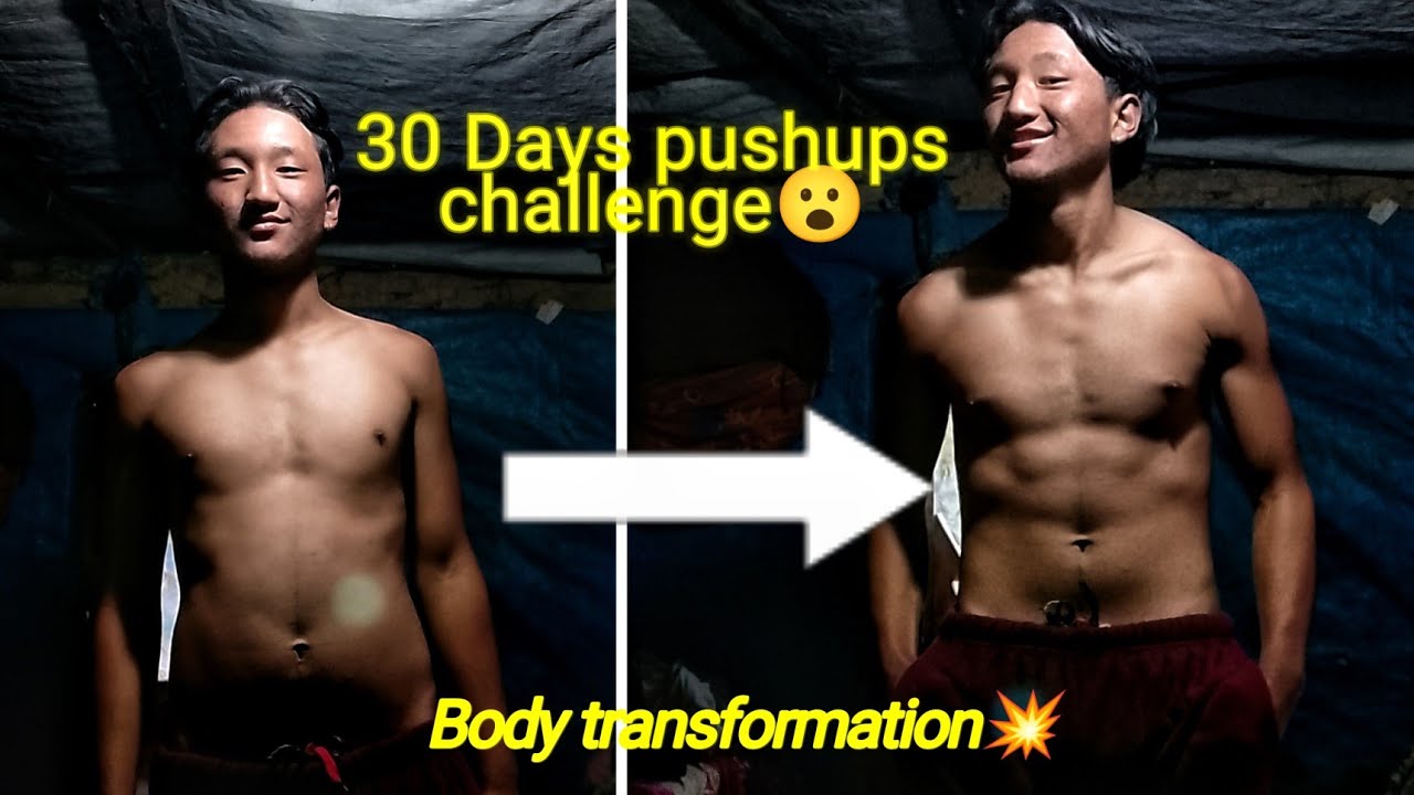 30 Days pushups challenge😮//Body transformation /pushups challenge💥 ...