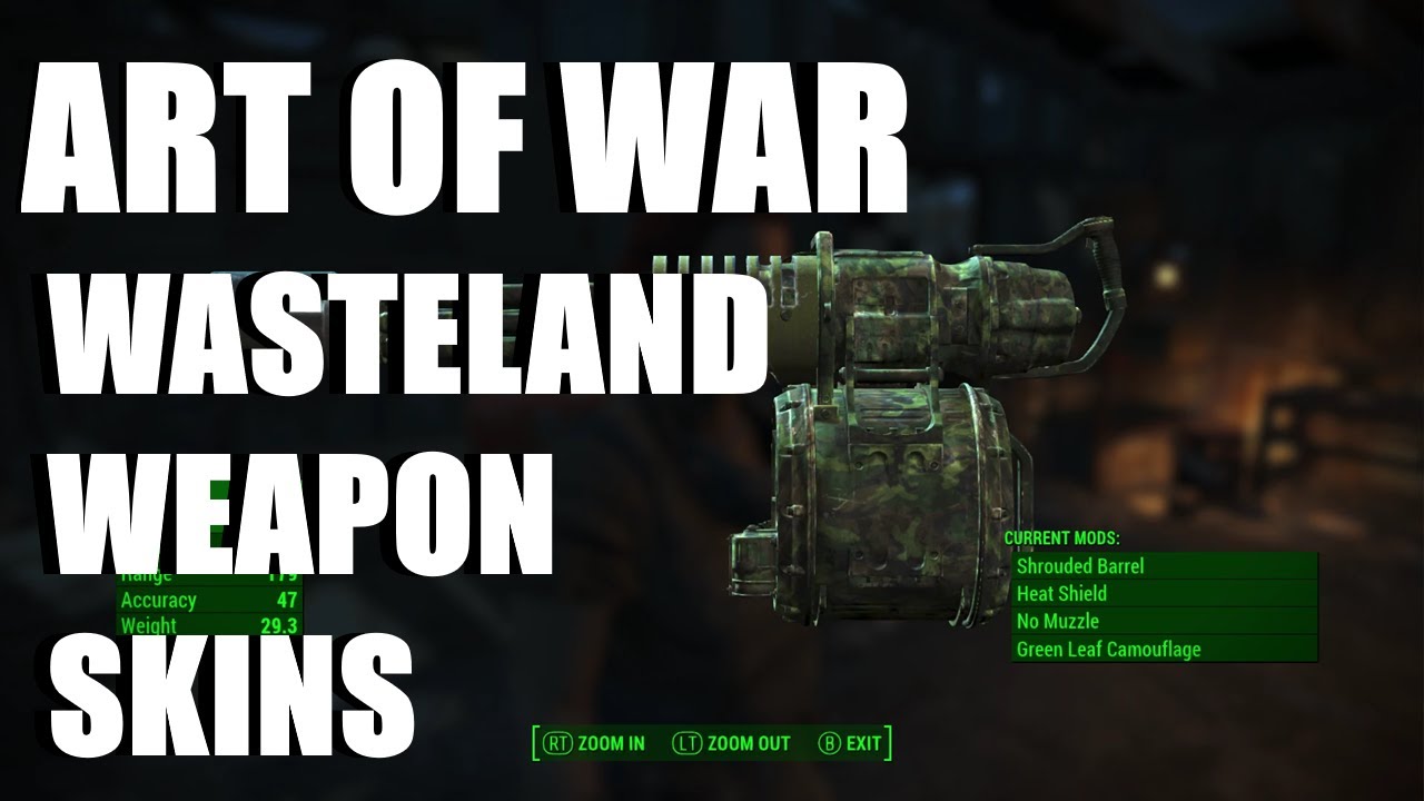 Fallout 4 Mod Review - Art of War - Wasteland Weapon Skins - YouTube