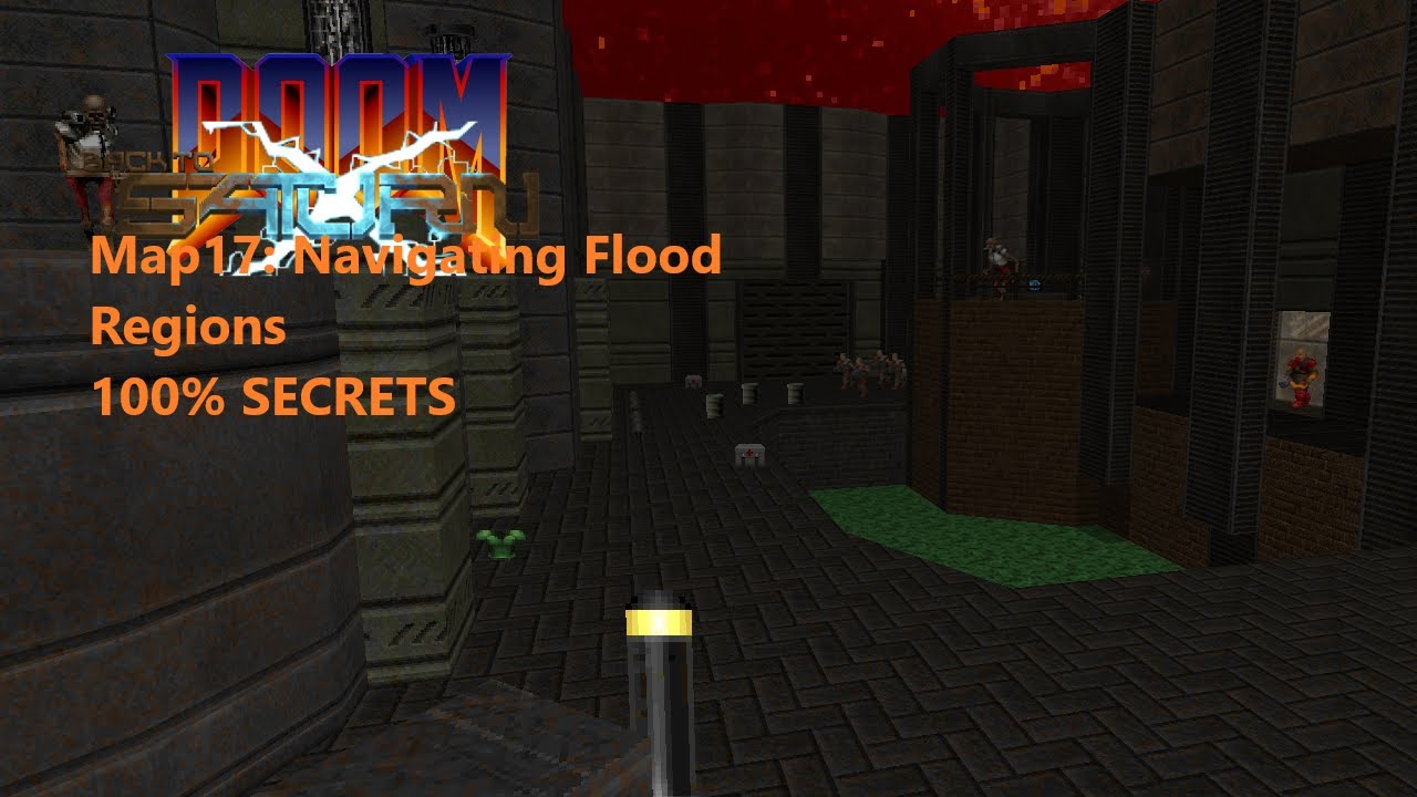 Doom 2 Back To Saturn X part 17 Map 17: Navigating Flood Regions 100% ...
