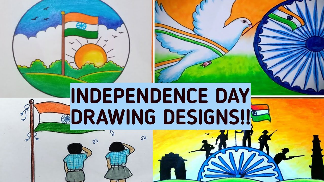 Easy Independence Day drawing ideasIndependence day poster drawings ...