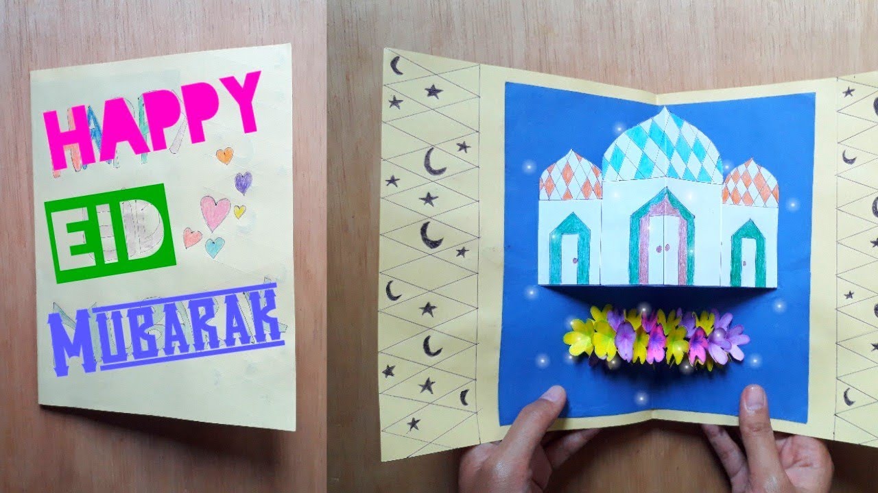 Handmade ramadan card | diy pop up mosque card - YouTube