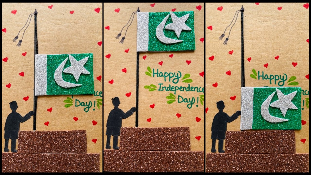 DIY Flag Hoisting Craft | Pakistan Independence Day Craft | 14 August ...