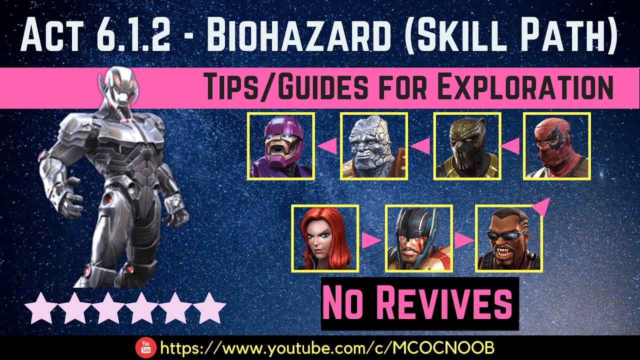 MCOC: Act 6.1.2 - Biohazard (Skill Path) - Tips/Guide - No Revives ...