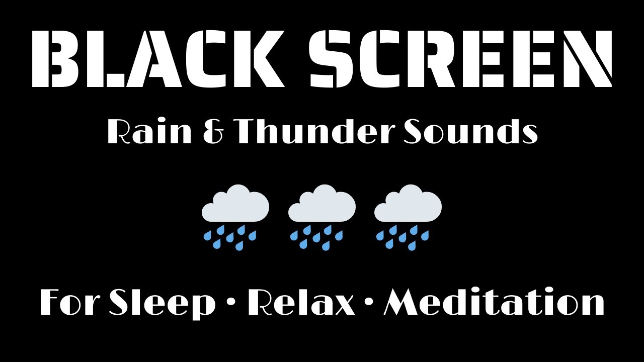 Soothing Rain Ambience on Black Screen for Meditation, Sleep, and ...