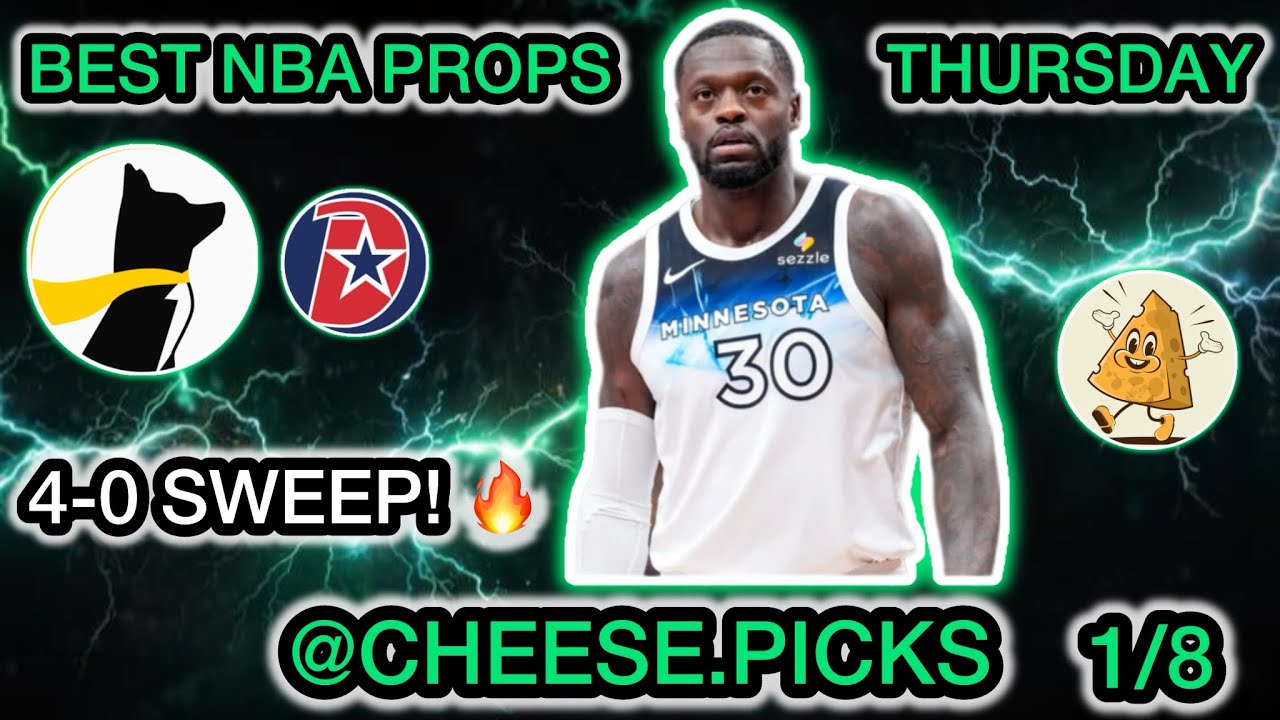 4-0 SWEEP! BEST NBA Player Props for Thursday 1/8 - BEST NBA PLAYER ...