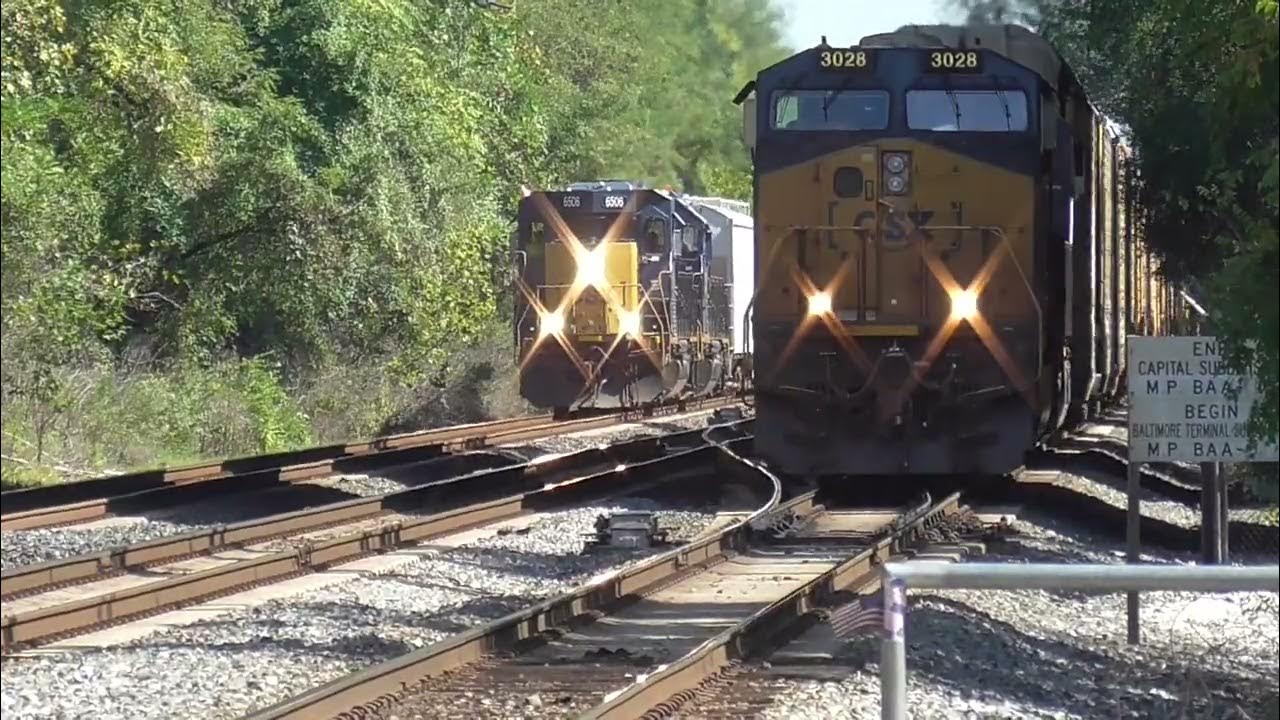 CSX M217 AutoRack Train From St Denis MARC Station in Maryland October 3, 2023 - YouTube
