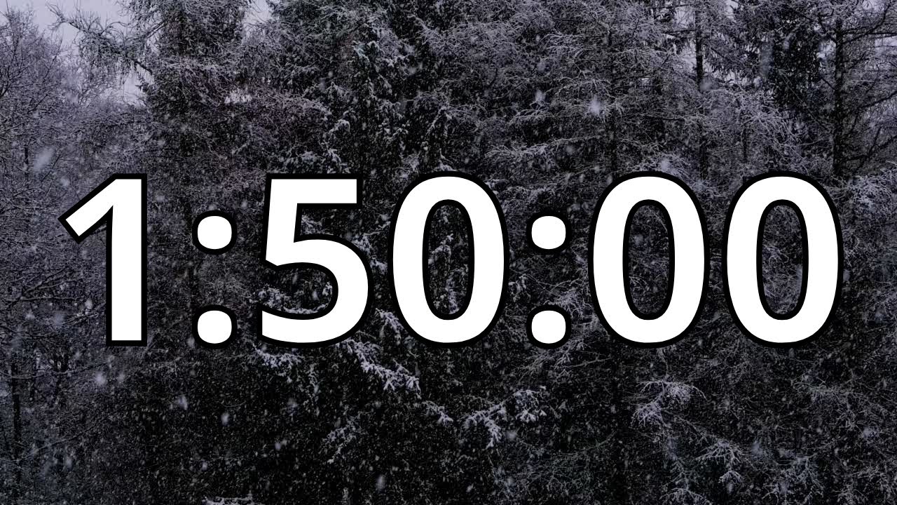 1 Hour 50 Minutes (110 Minutes) Timer with Music | Snowfall Timer - YouTube