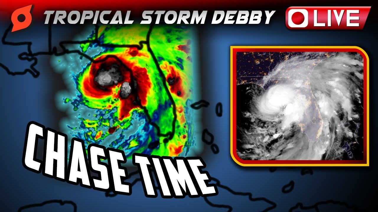 🔴LIVE STORM CHASER! Tropical Storm Debby Outer Bands in Perry, FL ...