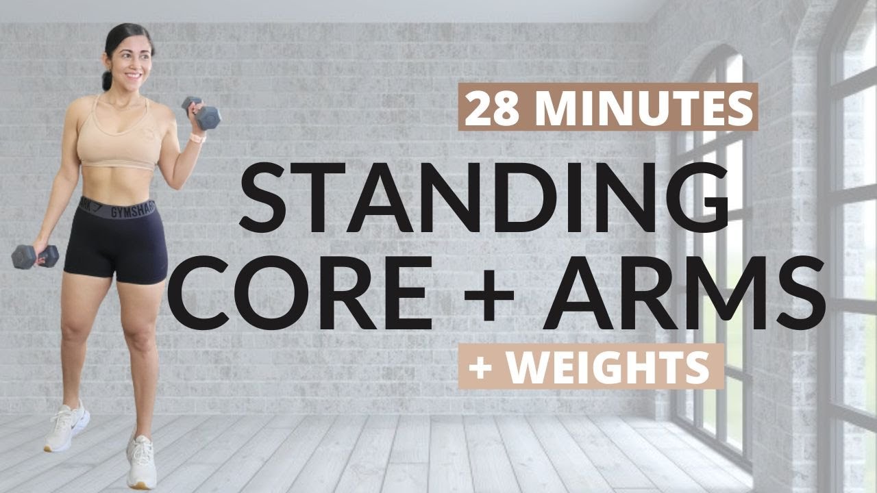 28 MIN STANDING CORE & UPPER 🔥 CARDIO ABS | Toning Arms + Strong Core ...