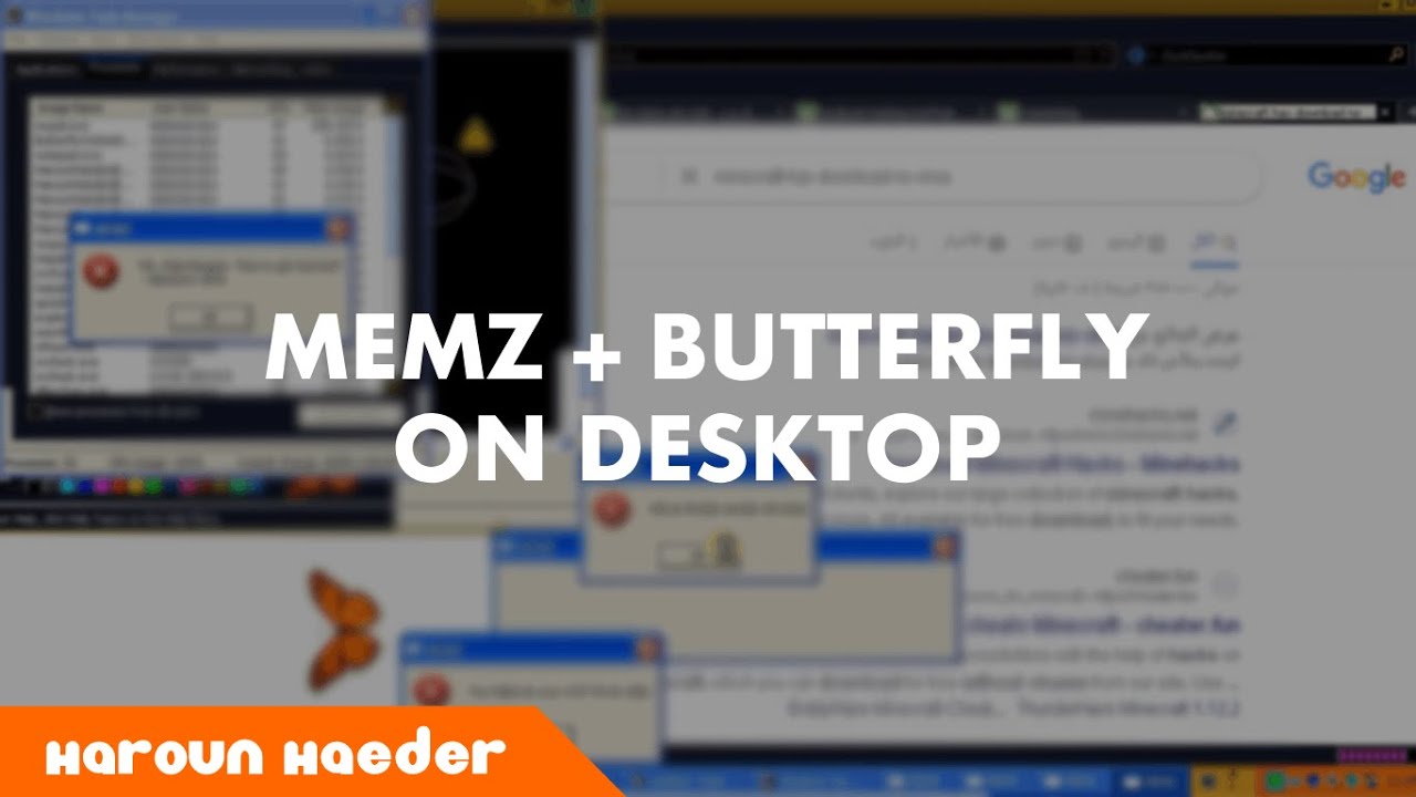Butterfly on Desktop + MEMZ on Windows XP (EPIC DESTRUCTION) - YouTube