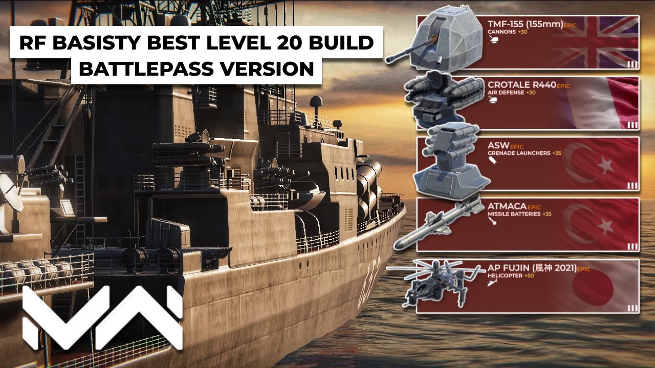 Modern Warship - RF Basisty - Best level 20 build - Battlepass - YouTube