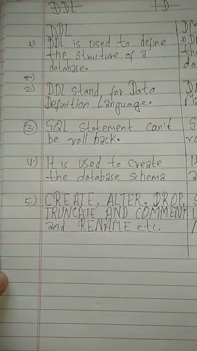 Class 12 Computer Science Difference Between Ddl And Dml Youtube