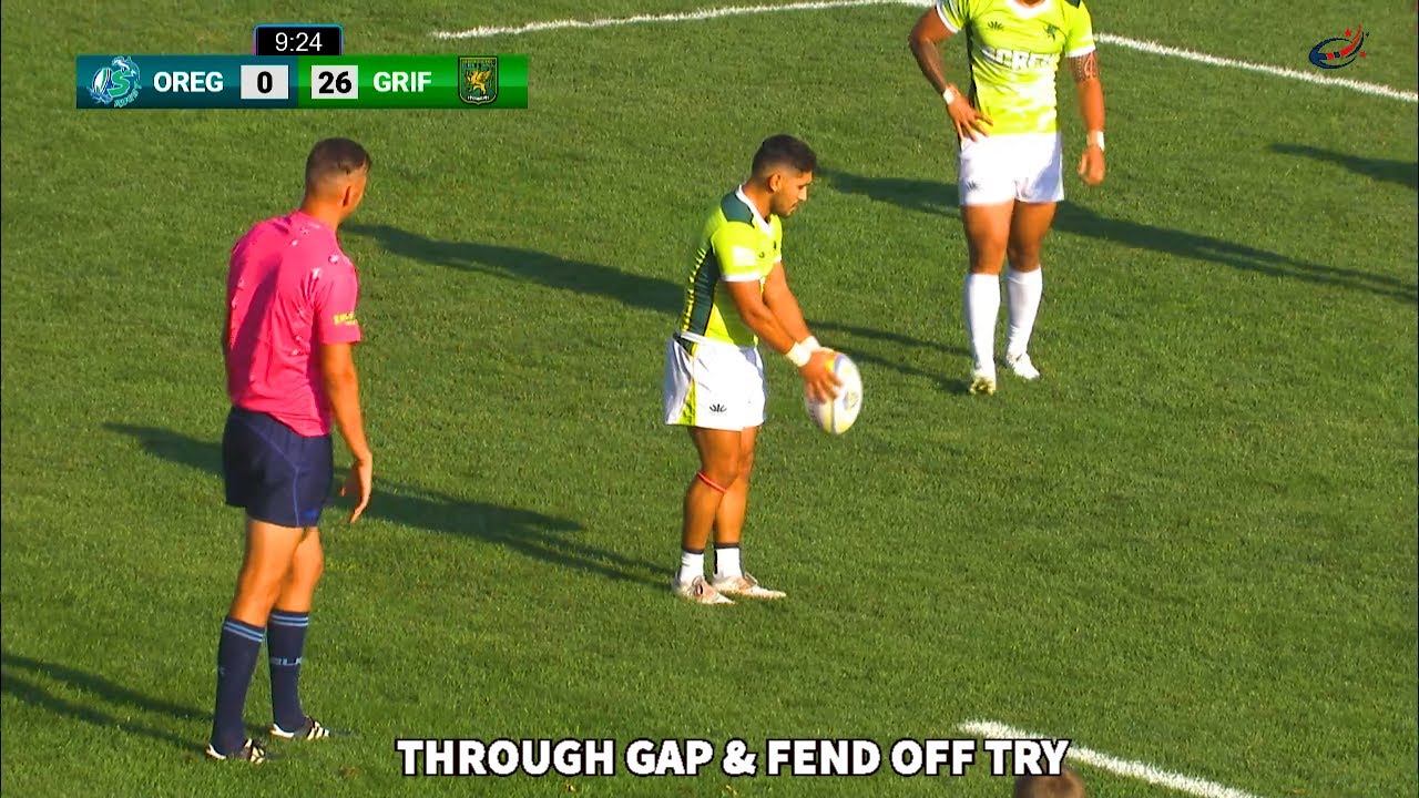 Tai Enosa Try Time Through The Gap OREGON SHARKS vs SOCAL GRIFFINS ...