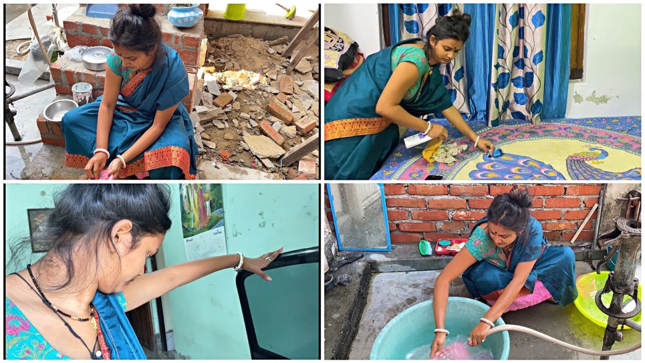 Daily Morning Workout At Home 😍 | Saree Cleaning Vlog New 🥰 | Cleaning ...