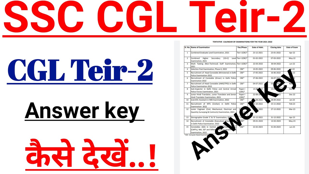Ssc CGL Teir-2 Answers key 2022 | Ssc CGL Teir-2 Answers key check ...