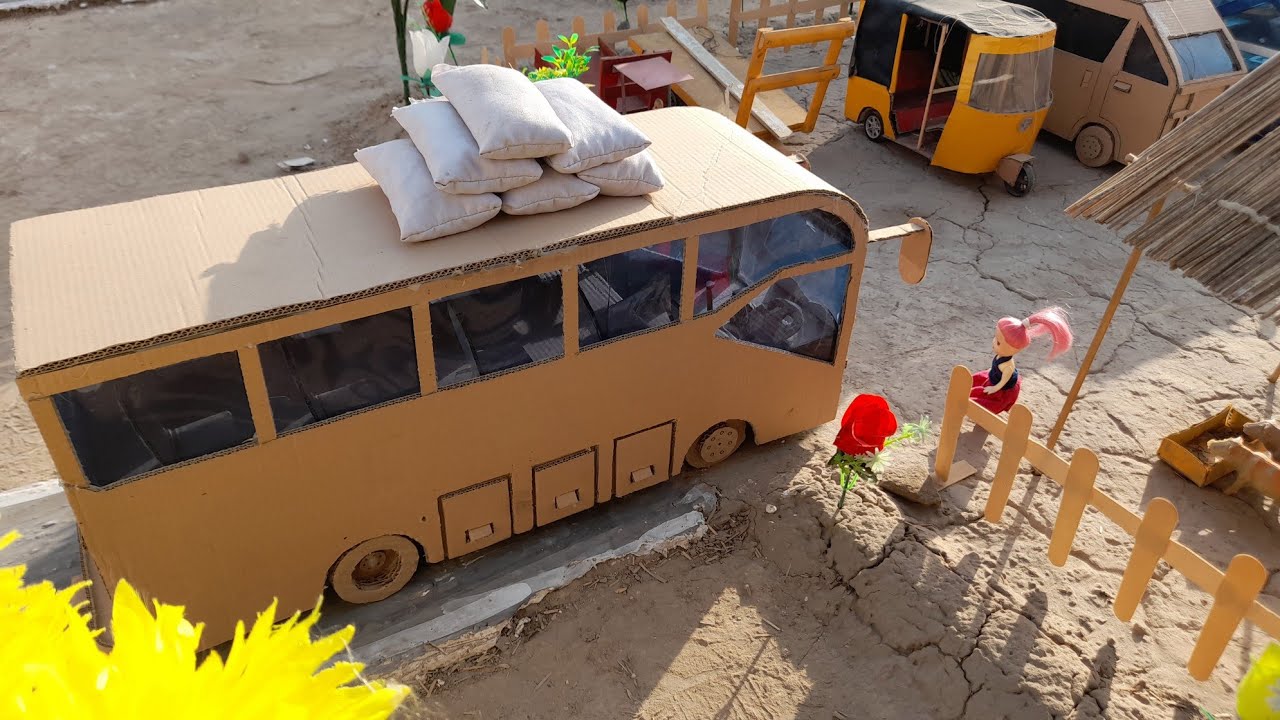 Diy mini rc bus and tractor loading wheat | rc toys - YouTube