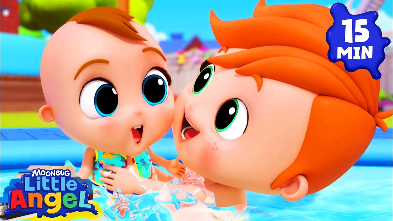 Swimming With My Brother | 15 MIN LOOP | Little Angel | Kids Songs and ...