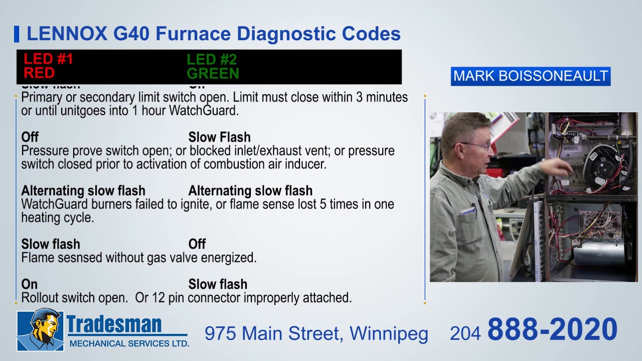 Lennox G40 Furnace Fault Codes YouTube