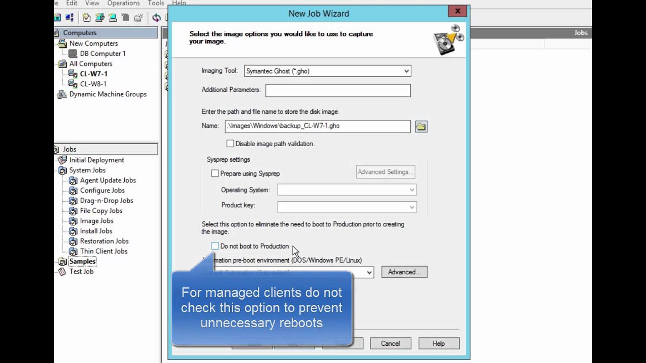 Creating a Backup Image of an Individual Computer | Symantec Support ...