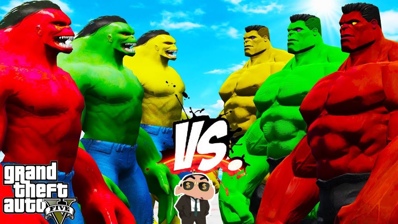 Hide And Kill With GOD RED HULK TEAM vs GOD GREEN HULK TEAm In GTA V ...