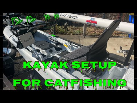 Kayak for catfishing complete setup - YouTube