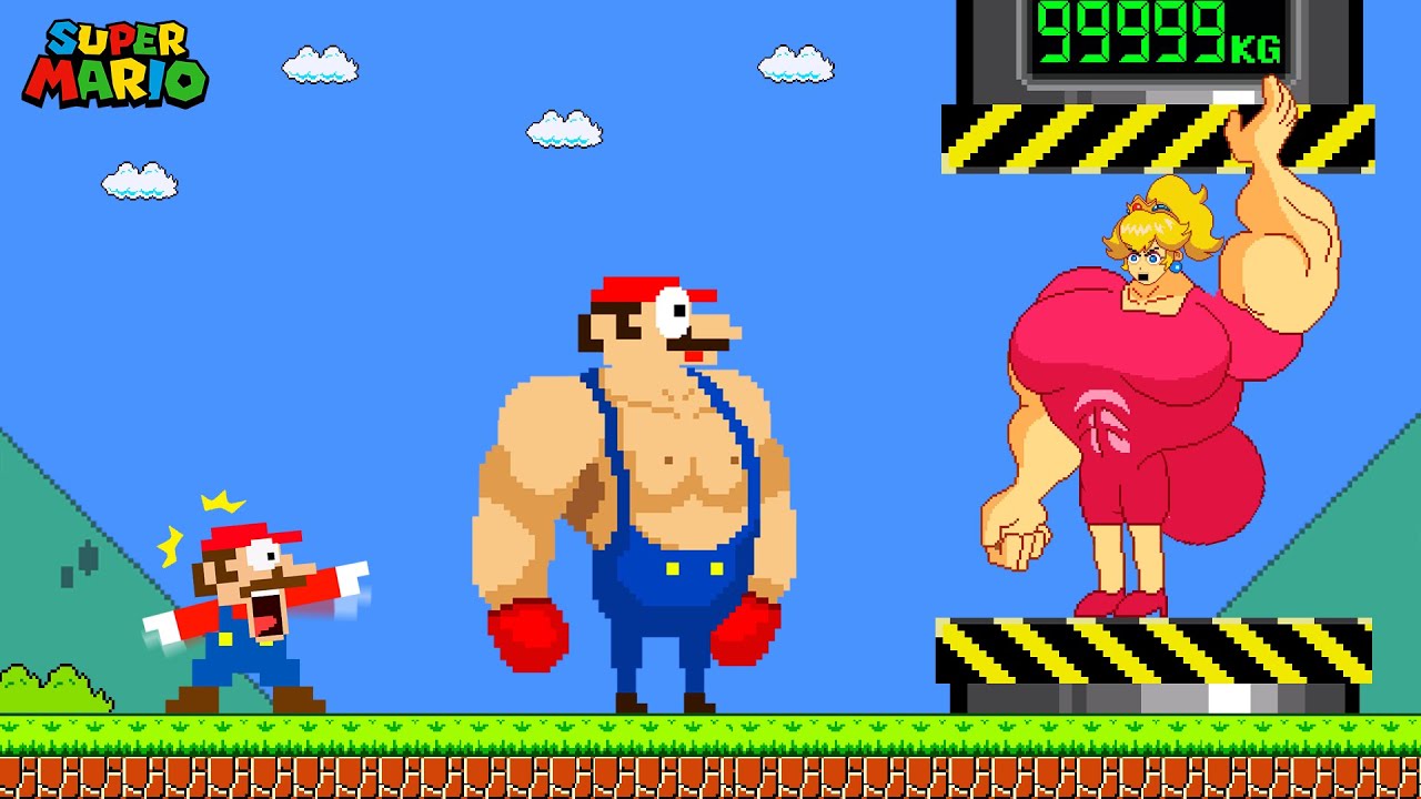 Super Mario's MUSCLE Madness: Peach Giant BUTT Powerups | Game ...