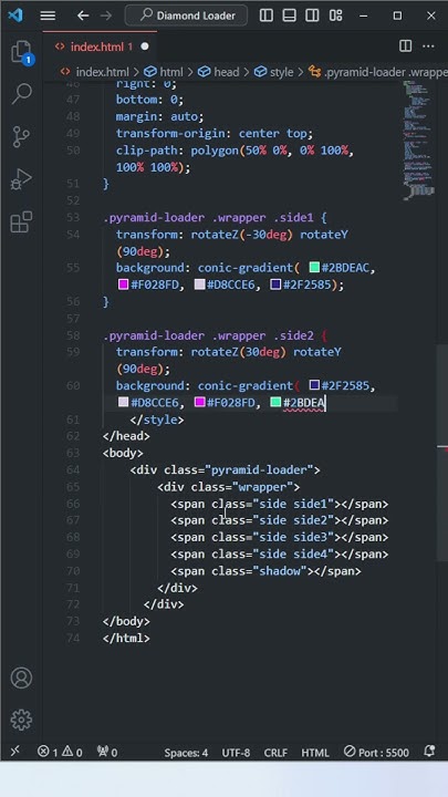 Diamond Screen Loader #coding #coderslife #webdevelopment #codingjourney #shorts - YouTube