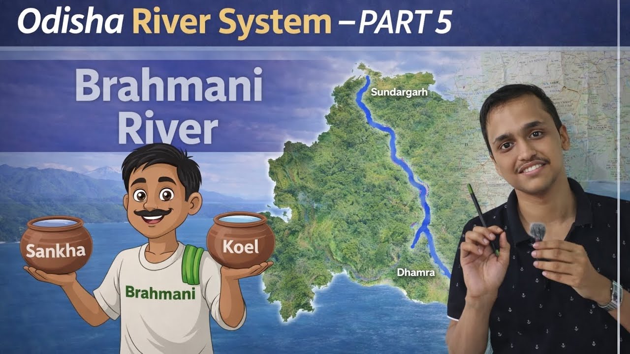 Brahmani River Complete Flow Explained 🌊| #odishagk #ossc #odia #map # ...