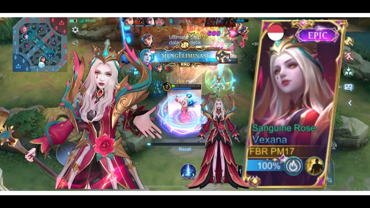 GAMEPLAY VEXANA !! TOPGLOBAL VEXANA !! SKIN EPIC SANGUINE ROSE VEXANA ...