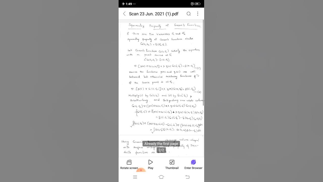 Green's Function : Symmetry Property - part -1 - YouTube