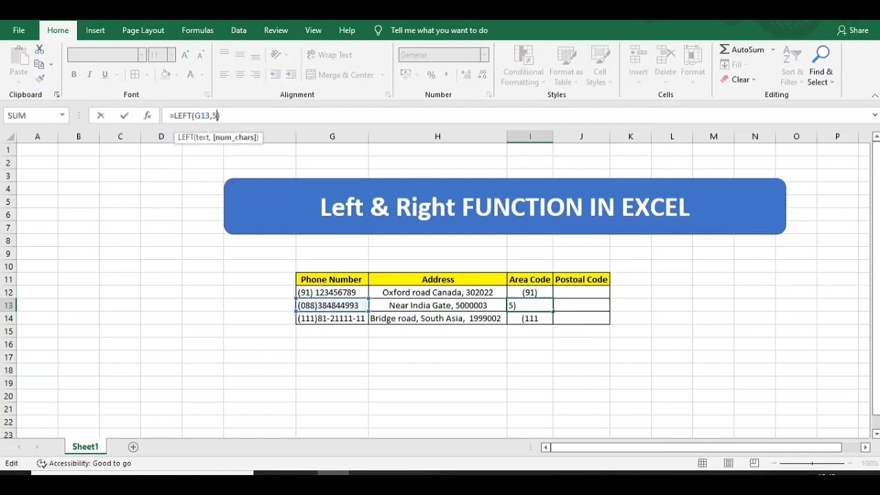 Left Right Function In MS Excel Latest 2022 YouTube Left Right Function In MS Excel Latest 2022 YouTube