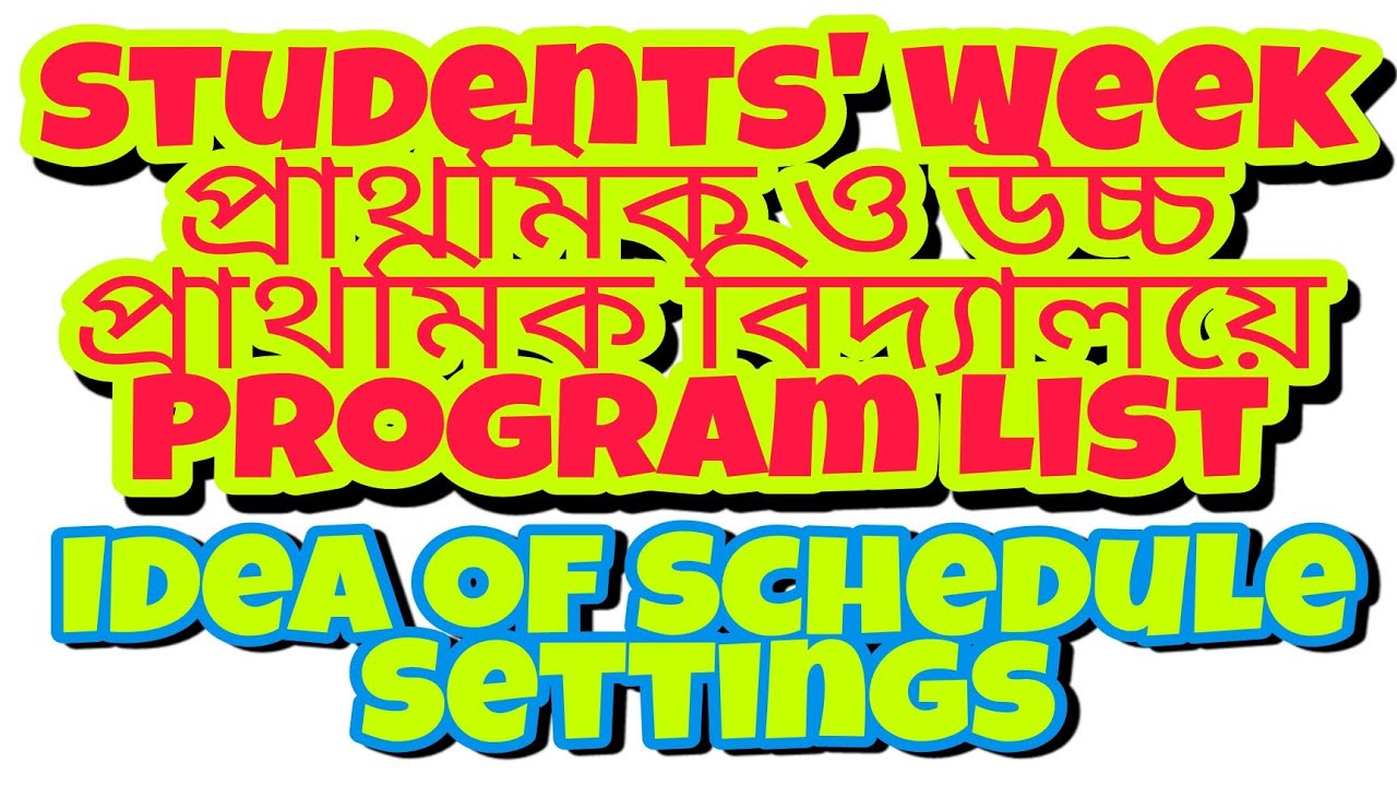 Programme list and Guidelines of Students week 2022 observation at ...