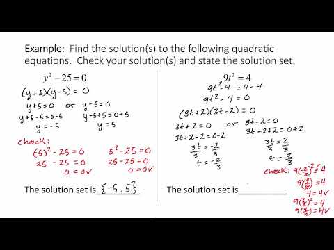 Solving Quadratic Equations by Factoring Part 2 10 7 4 - YouTube