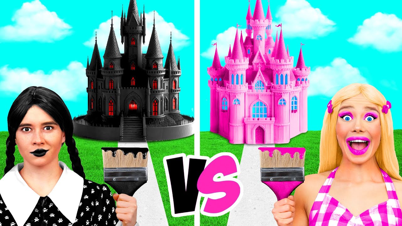 Barbie vs Wednesday Nhà Đơn Màu Thử Thách | Những Khoảnh Khắc Hài Hước ...