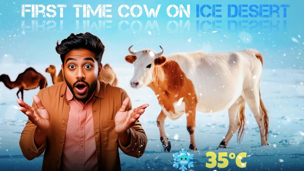FIRST TIME COW ON ICE DESERT 🥶 ️ | बर्फ के रेगिस्तान पर पहली बार गाय ...