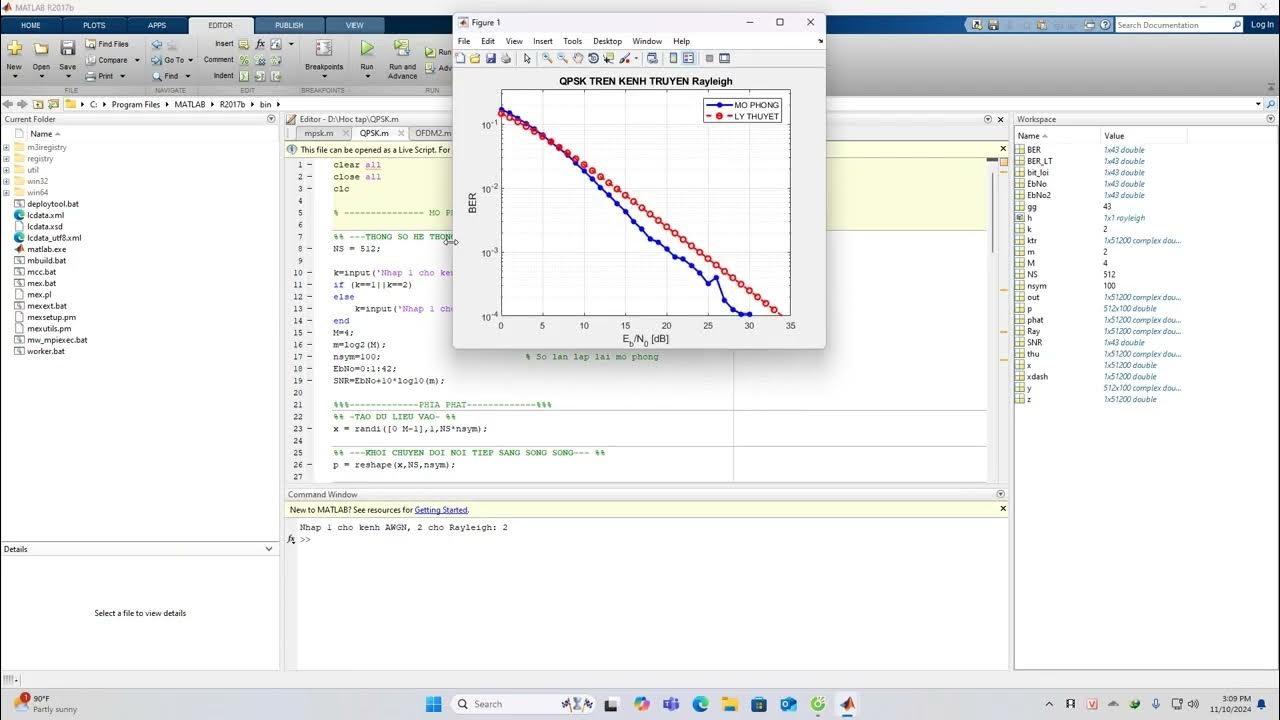 [Matlab 2017b] Mô phỏng hệ thống QPSK trên kênh truyền Awgn và Rayleigh - YouTube