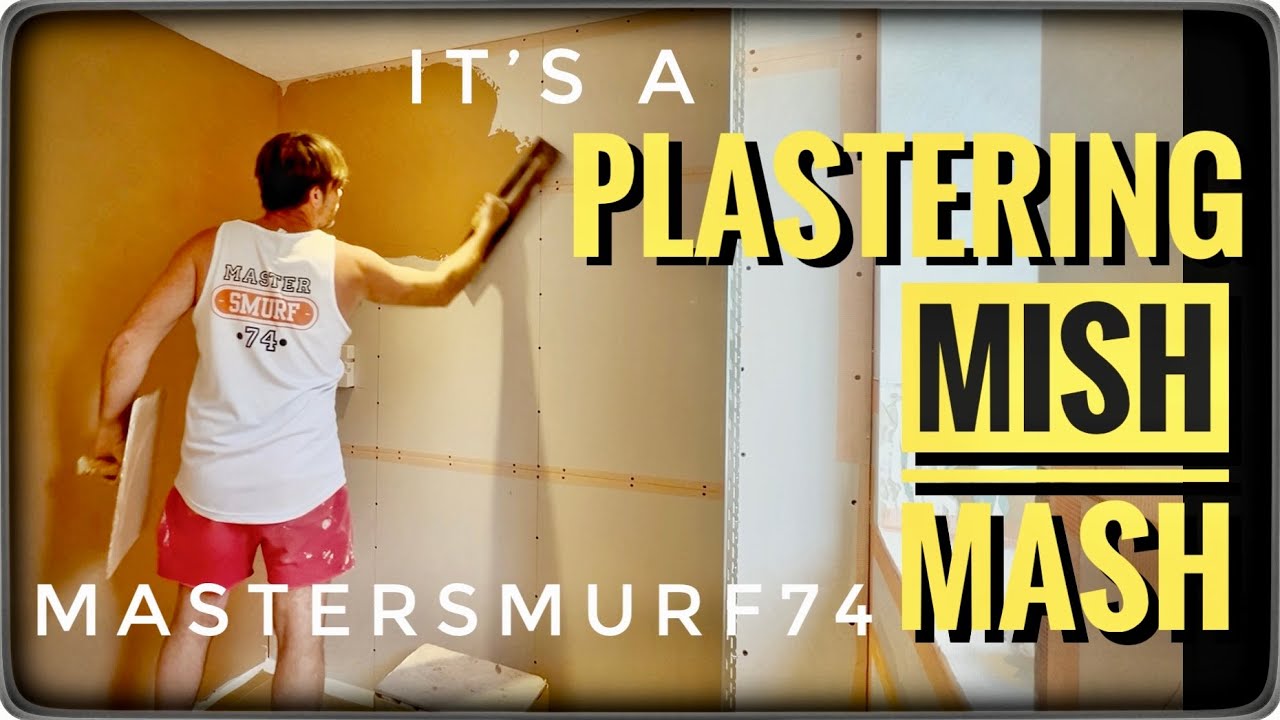 TONNES OF PLASTERING in this video! Sponge floats multi finish silicone render how to for ...