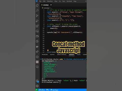 Day 8/30 of JS Streak - Mastering JavaScript's 'concat' Magic! 🔗 #js #concat #javascript #job # ...
