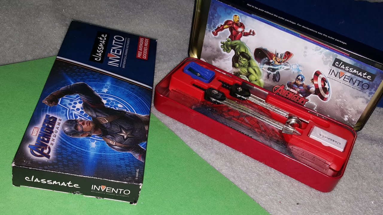 Classmate Invento : Avengers edition Geometry box - YouTube