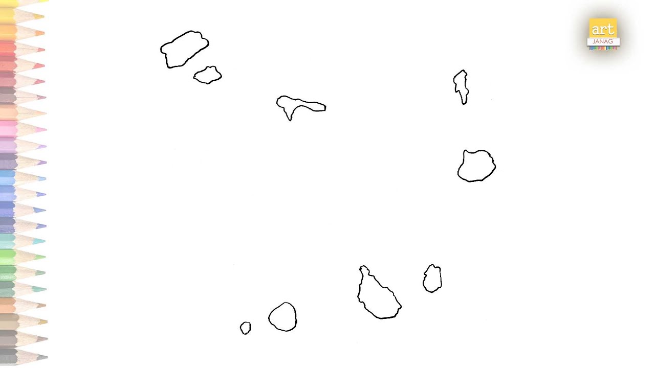Cape Verde map outline | How to draw Cape Verde map step by step ...