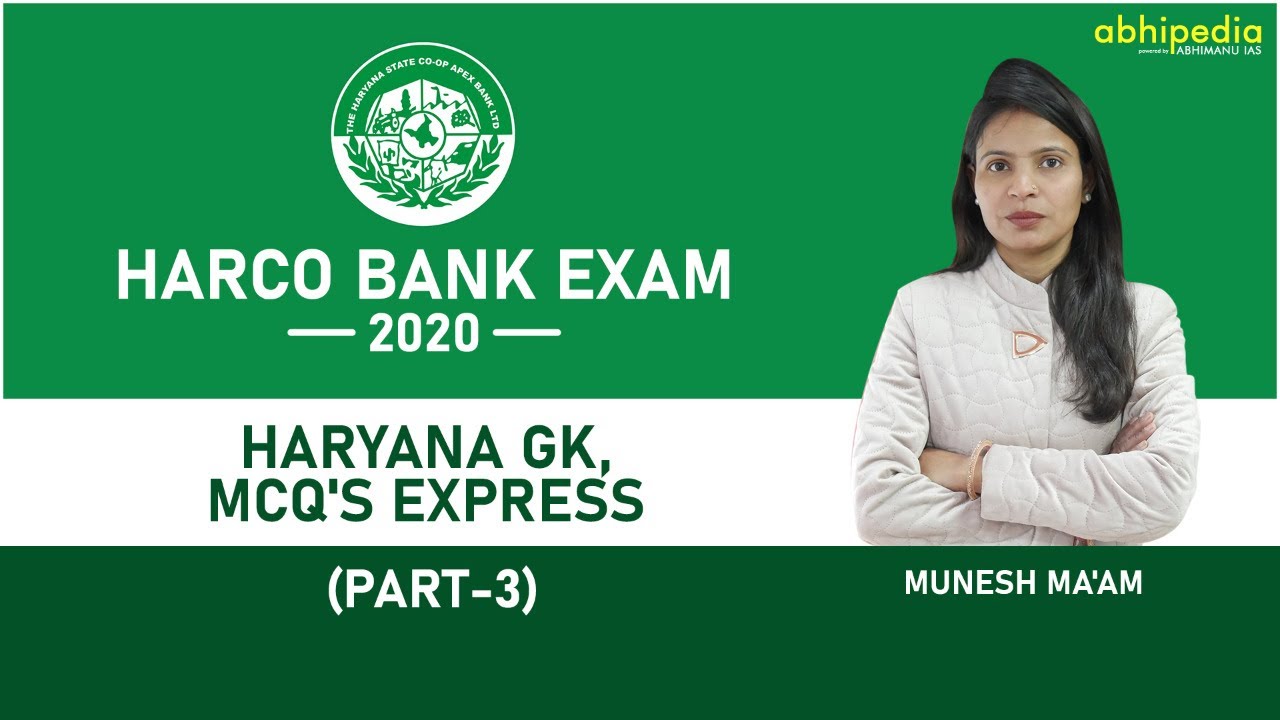 HARCO Bank: Haryana GK Express Lecture 3 - YouTube