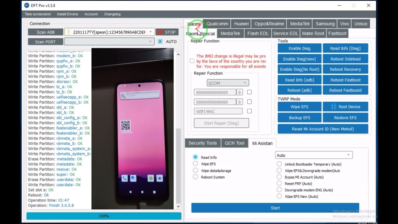Redmi Note 11/ Spesn/Spes/Dual İmei repair DFT PRO (2023) - YouTube