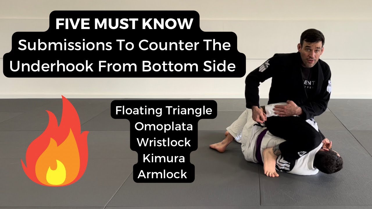 5 MUST KNOW Submissions to Counter The Underhook From Bottom Side Control - YouTube