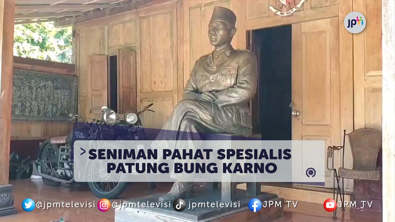 Seniman Asal Blitar Membuat Karya Pahat Patung Bung Karno - YouTube