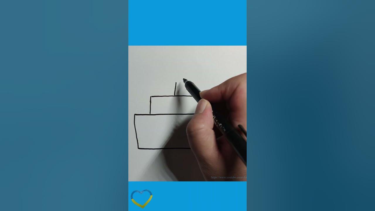 Як намалювати простий малюнок КОРАБЛИК Simple Drawing Step By Step A