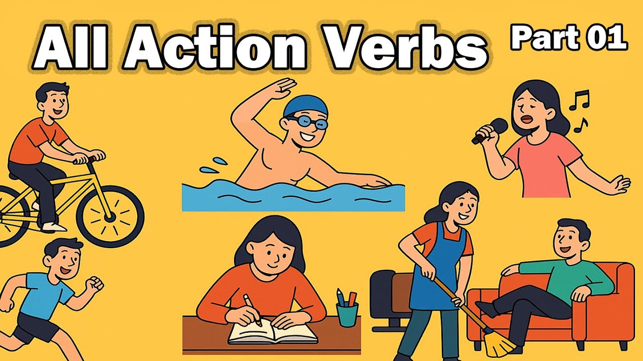 All Action Verbs P01 - Những động từ hành động tiếng anh P01 | Action ...
