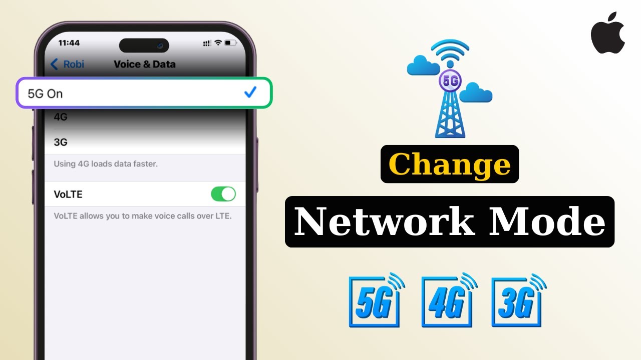 How To Change iPhone Network Mode To 5G/4G/3G - YouTube